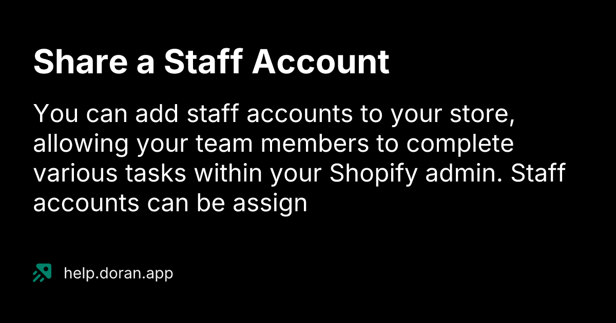 Share a Staff Account | Doran Help Center